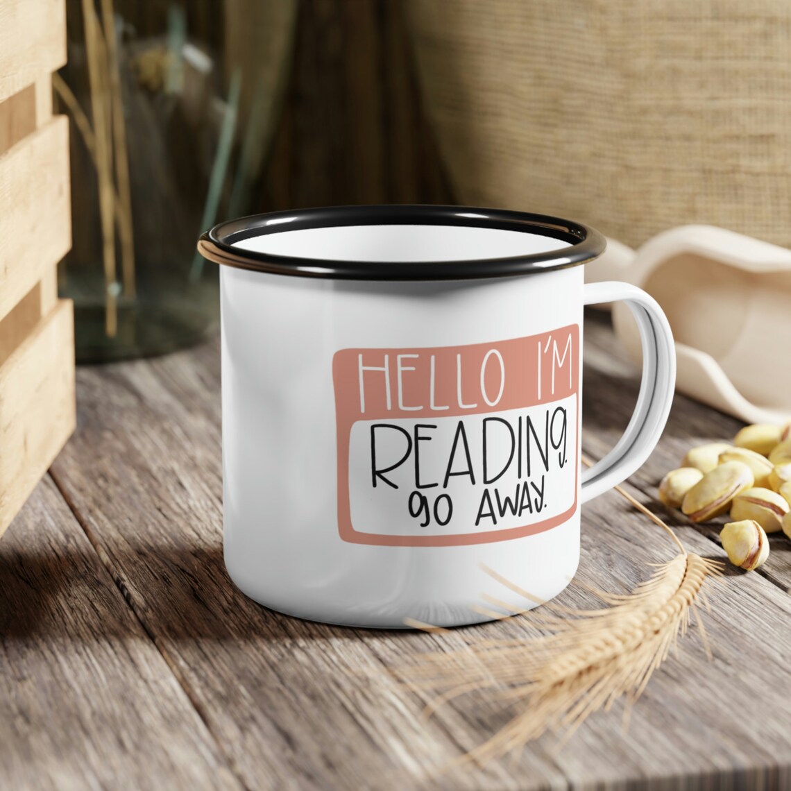 Hello Im Reading Funny Name Tag Mug. Gift for Reader Book - Etsy