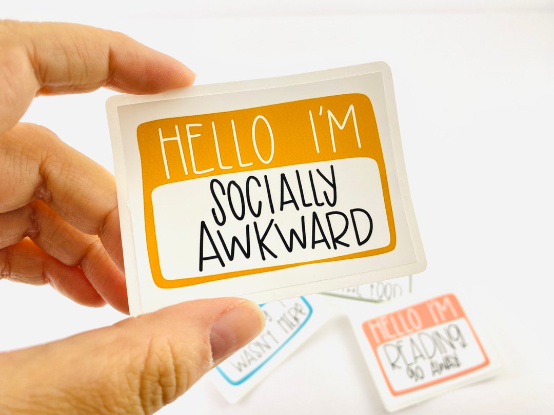 Socially Awkward Sticker. Hello I’m Laptop Decal. Funny Water Bottle or ...