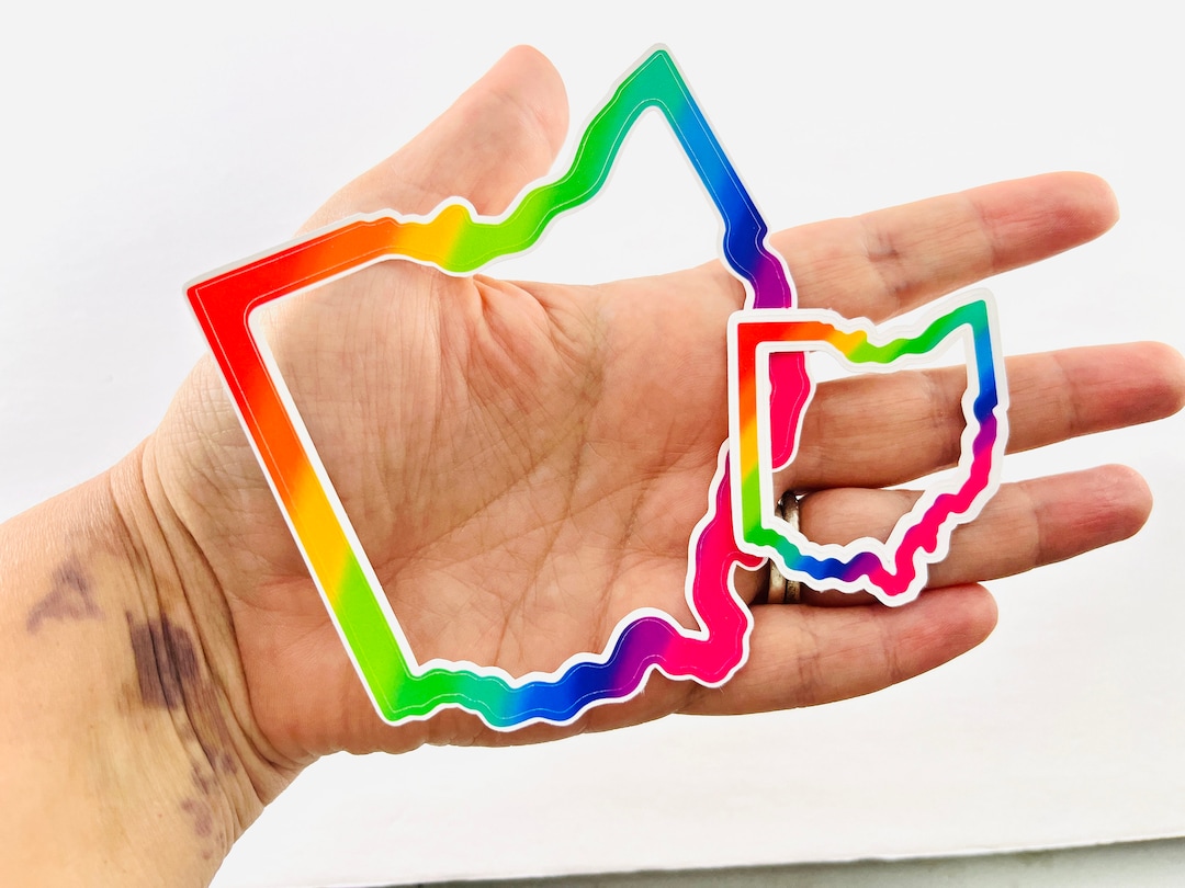 Ohio State Outline. Rainbow. Vinyl Die Cut, Bumper Sticker, Sticker for ...