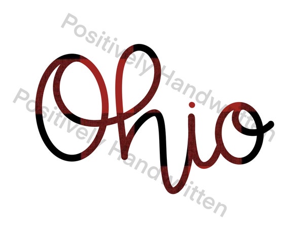 Plaid Script Cursive Ohio. Shirt Sublimation Red and Black | Etsy