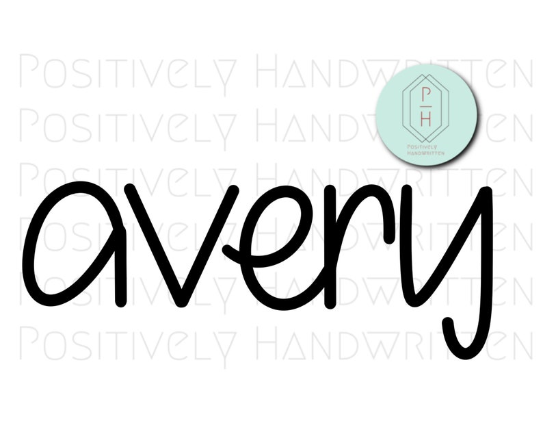 Handwritten, Hand-lettered Names- Avery Bundle | PNG Cut Files for ...