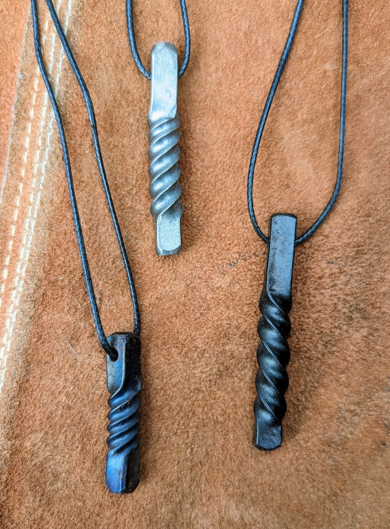 Forged, Twisted Necklace Pendants - Etsy