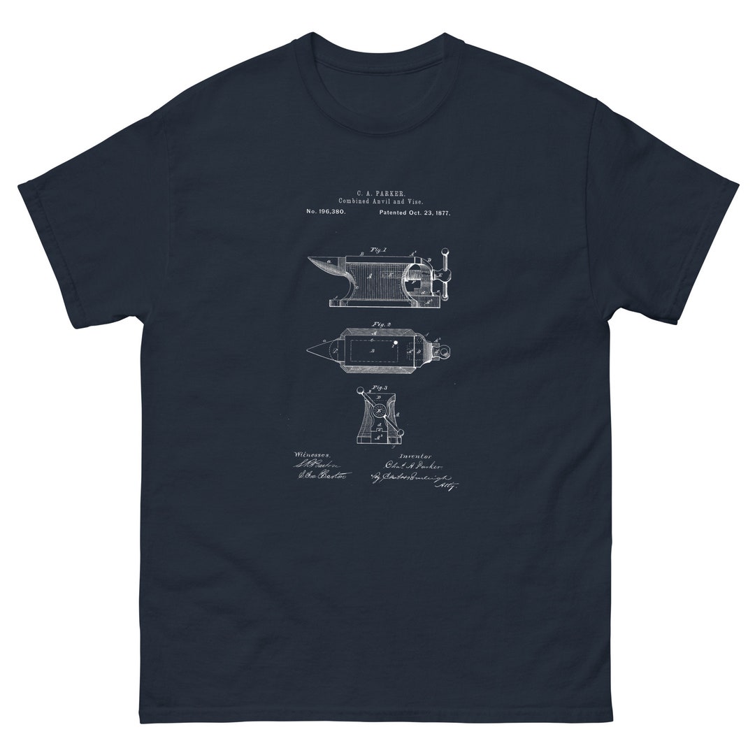 Antique Blacksmith Anvil Patent Print T-shirt | Blacksmithing Gifts ...