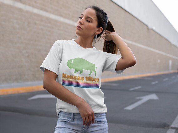Kansas Camisa Kansas State Buffalo Vintage Retro Graphic | Etsy España