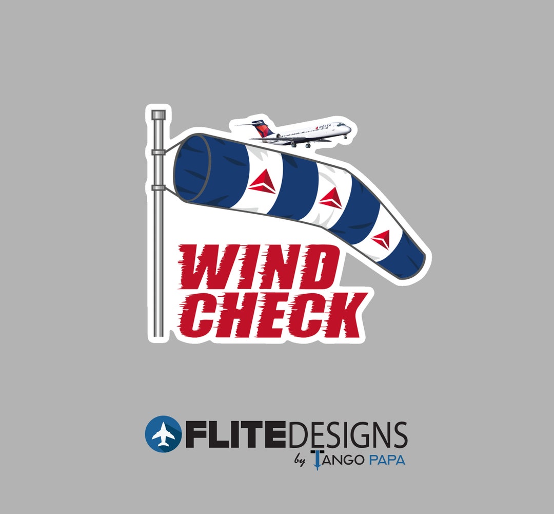 Wind Check Delta Airlines Sticker Aviation Sticker Pilot Pilot Gift Av ...