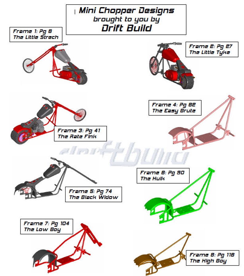 Mini Chopper Mini Bike Plans ***PLANS ONLY*** CAD Designed Detail Plans ...