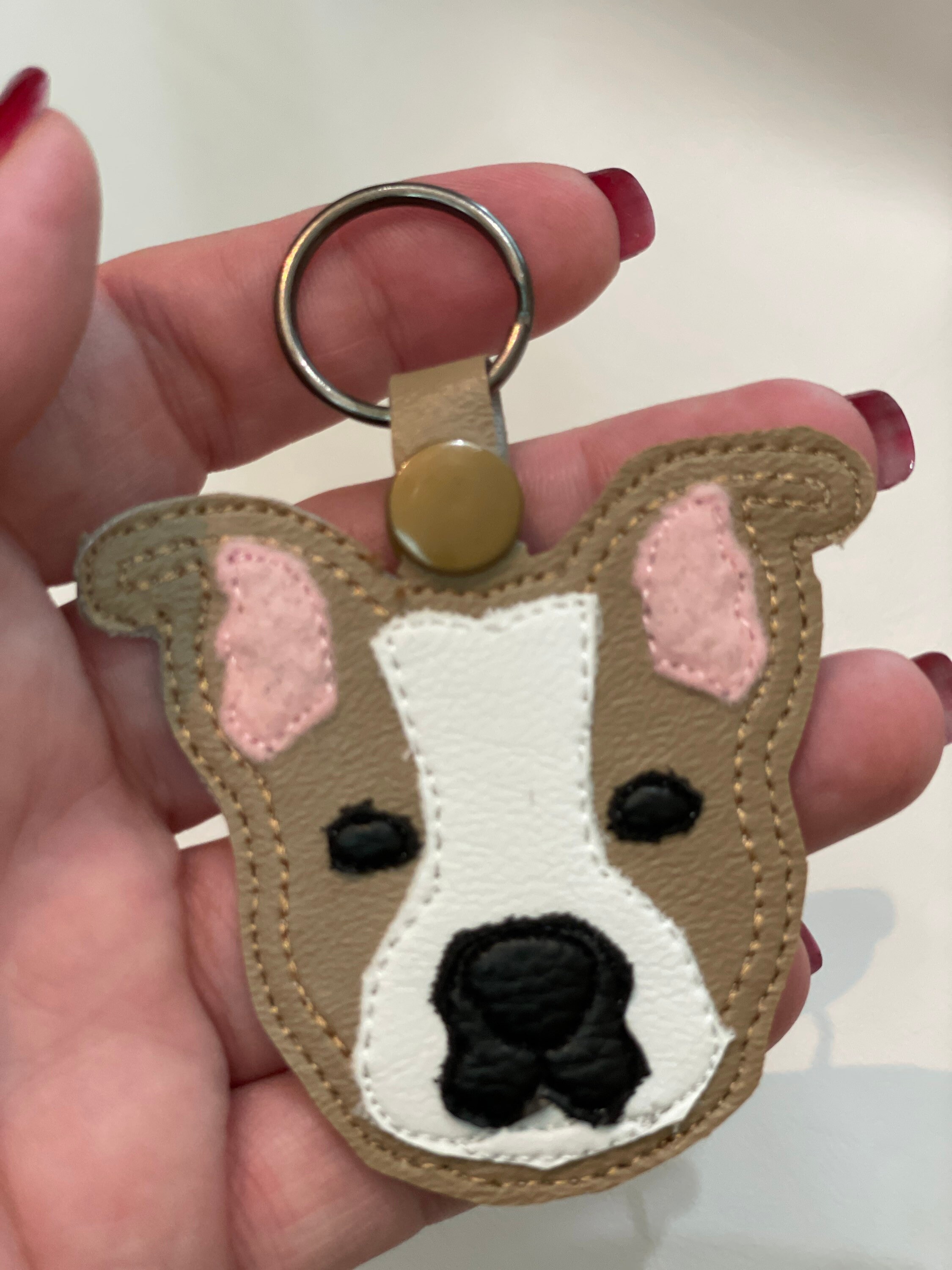 Pitbull Layered Key Fob - Etsy