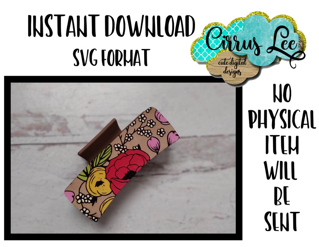 Flower Bouquet Hair Clip, Leather Hair Clip Set Design, Digital Laser ...