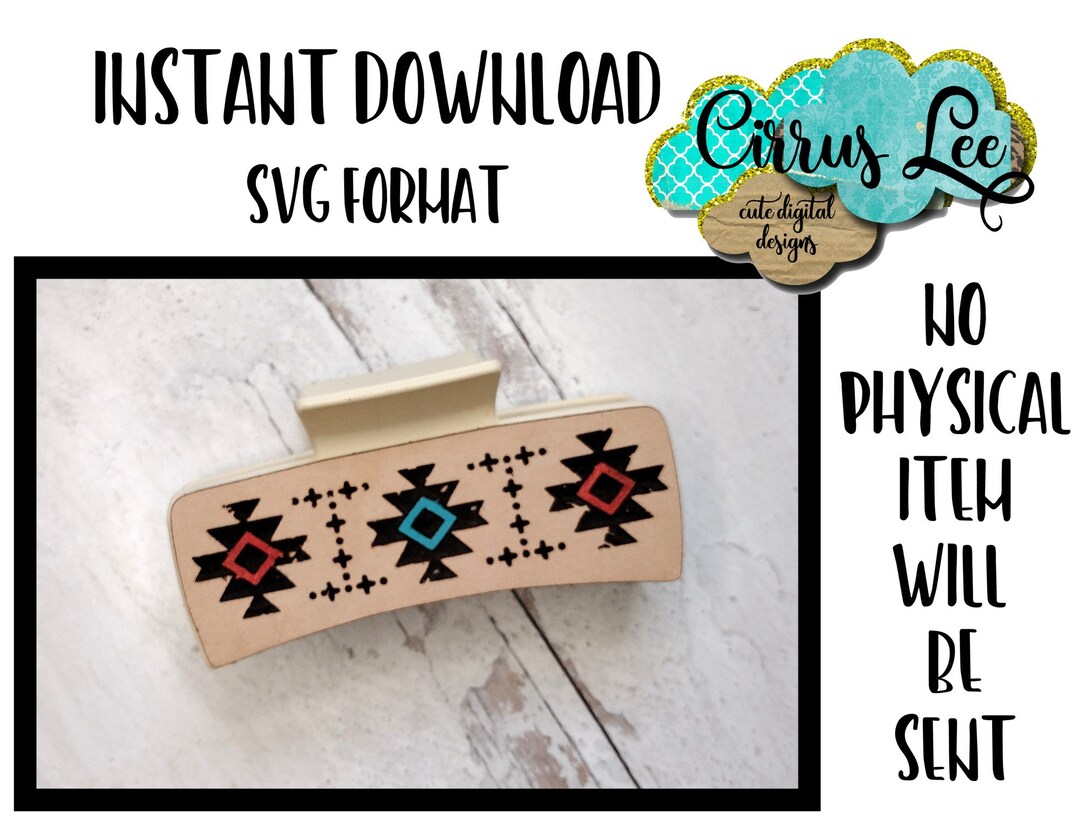 Aztec Hair Clip SVG, Leather Hair Clip Set Design, Digital Laser File ...