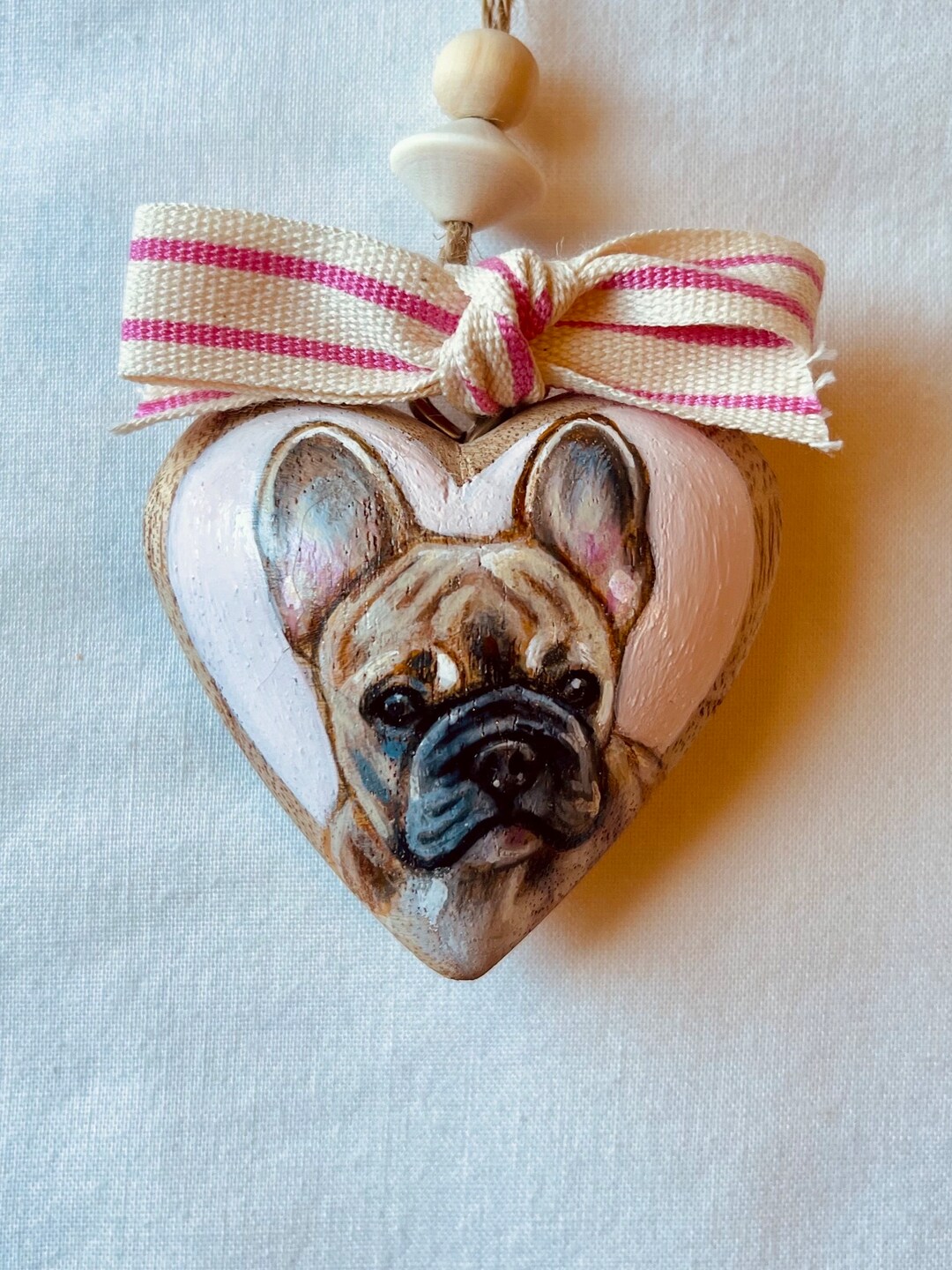 Custom Heart Shaped Hand Painted Pet Portrait - Etsy