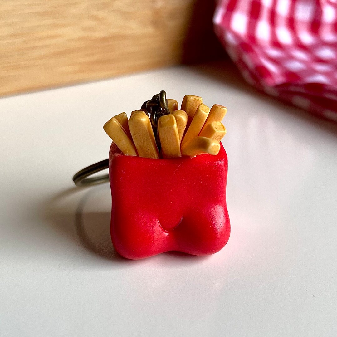 French Fries Keychain, Chips Key Charm, Fries Keyring, Novelty Keychain ...