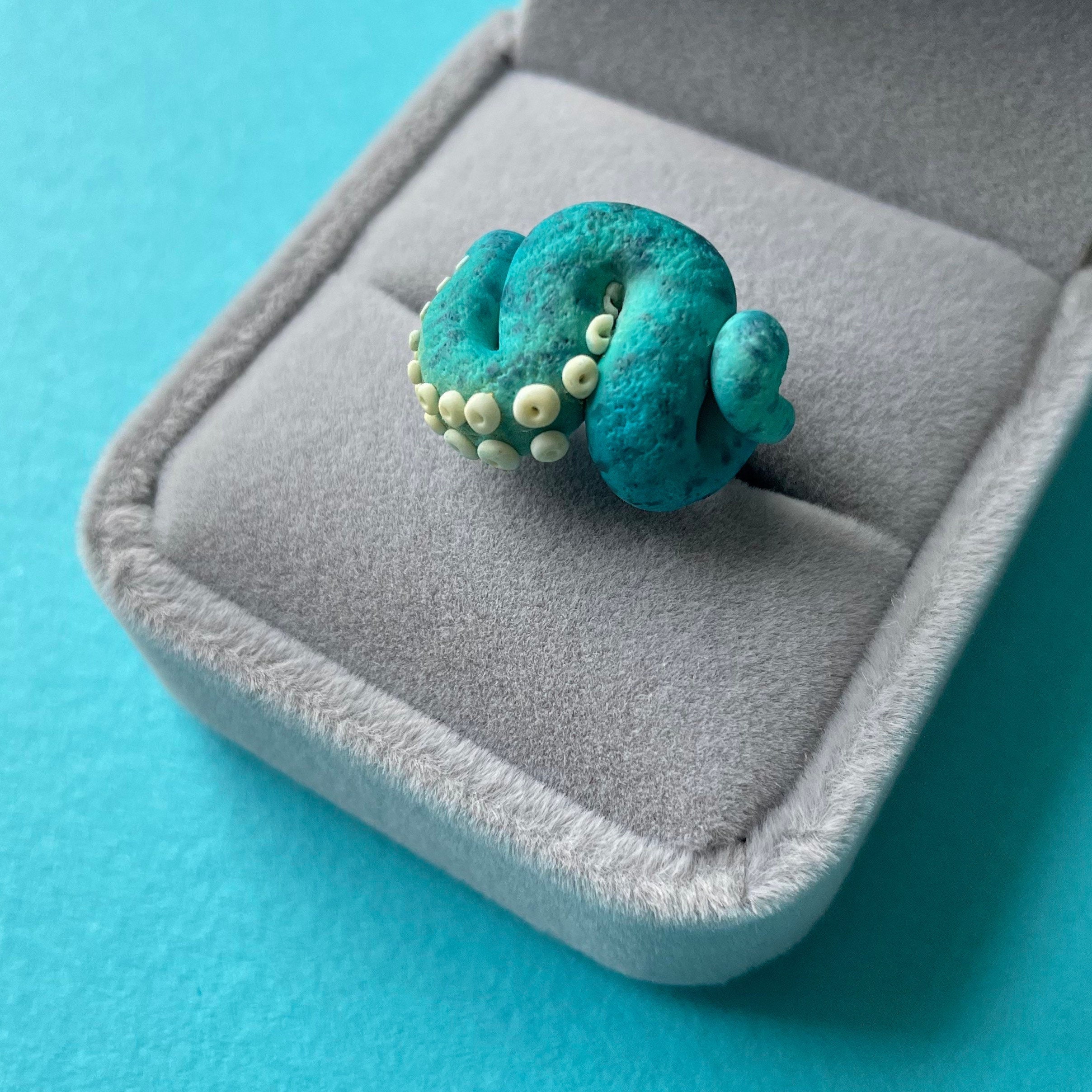 Polymer Clay Octopus Tentacle Ring
