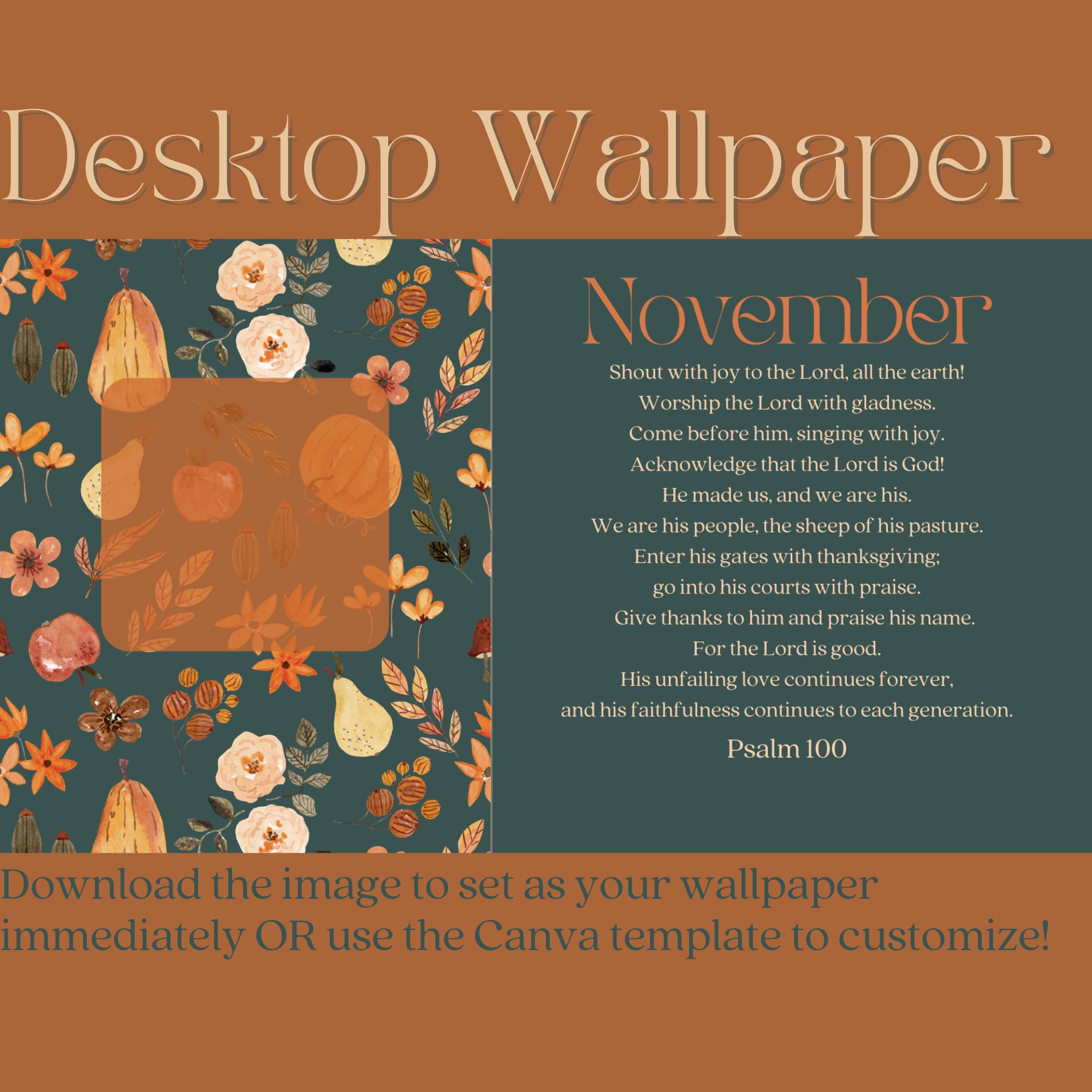 November Desktop Wallpaper | Psalm 100 Desktop Wallpaper | Thanksgiving ...