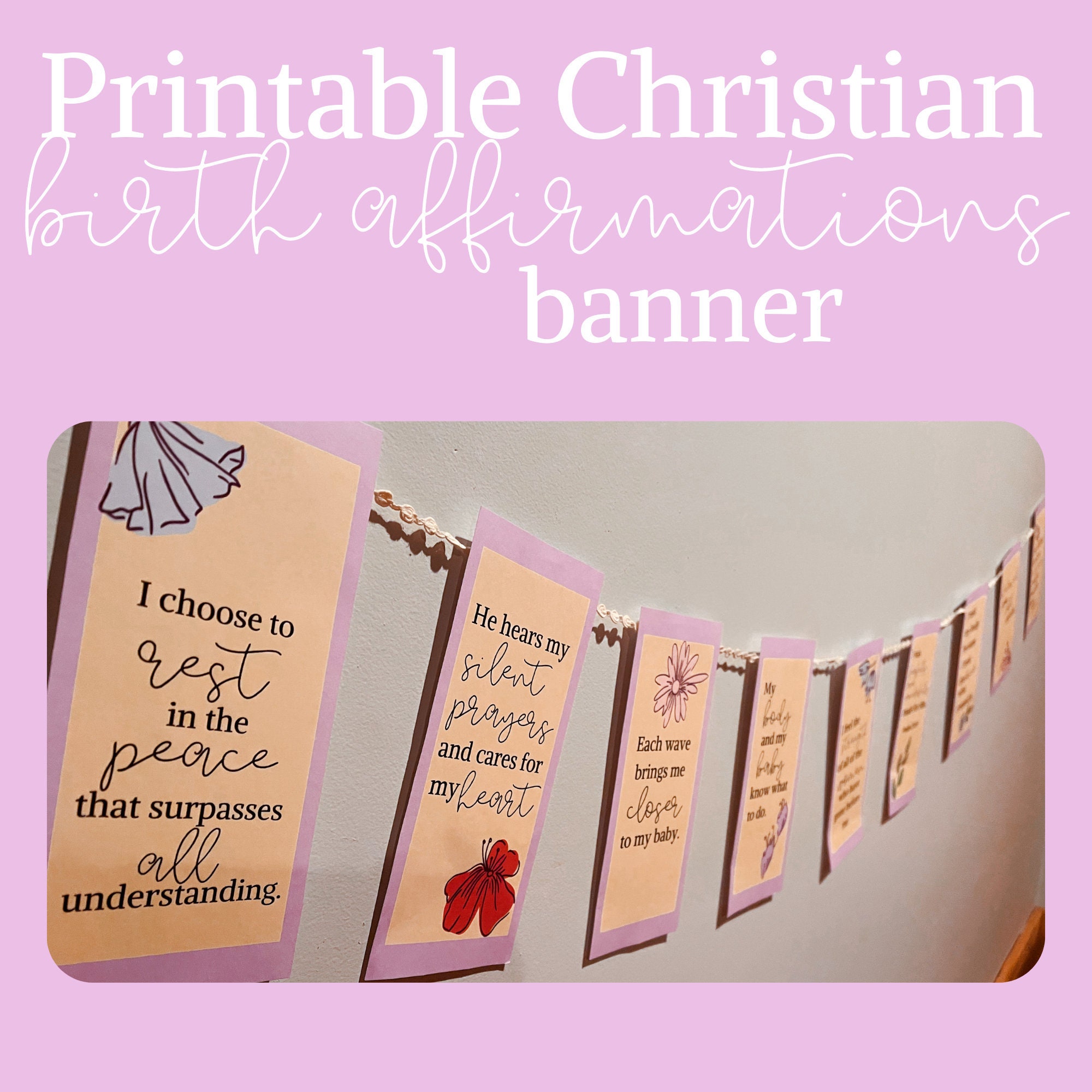 Printable Christian Birth Affirmation Banner | Christian Birth ...