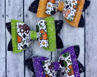 Minnie Mouse Halloween Hair Bow Holiday Hair Bow Large - Etsy