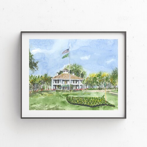 The Masters Watercolor Art Print Augusta National Golf Course - Etsy