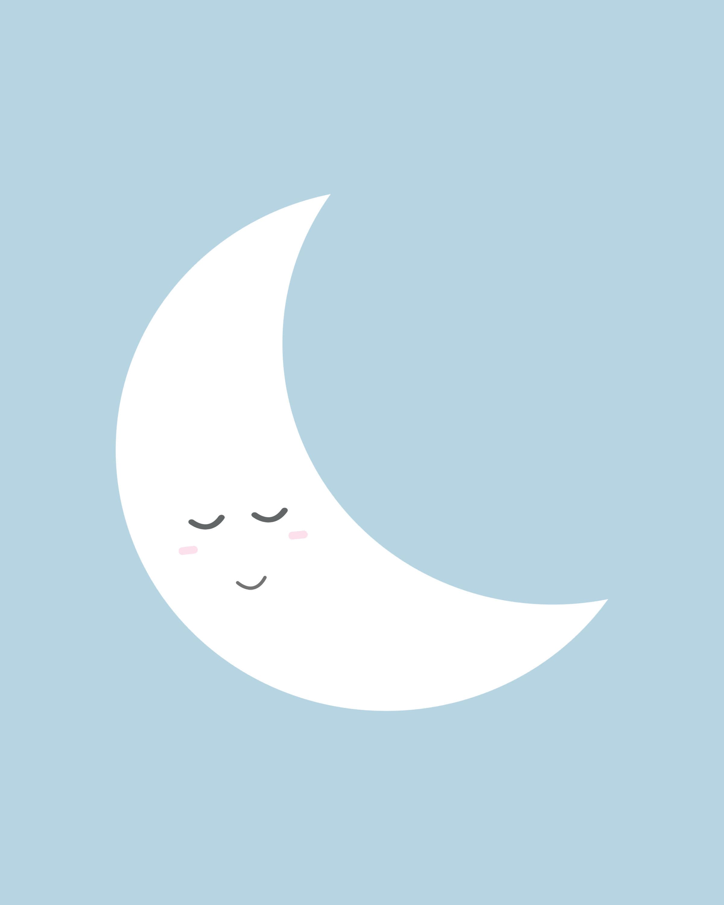 Blue Moon Print, Nursery Printable, Nursery Decor, Baby Room Art - Etsy