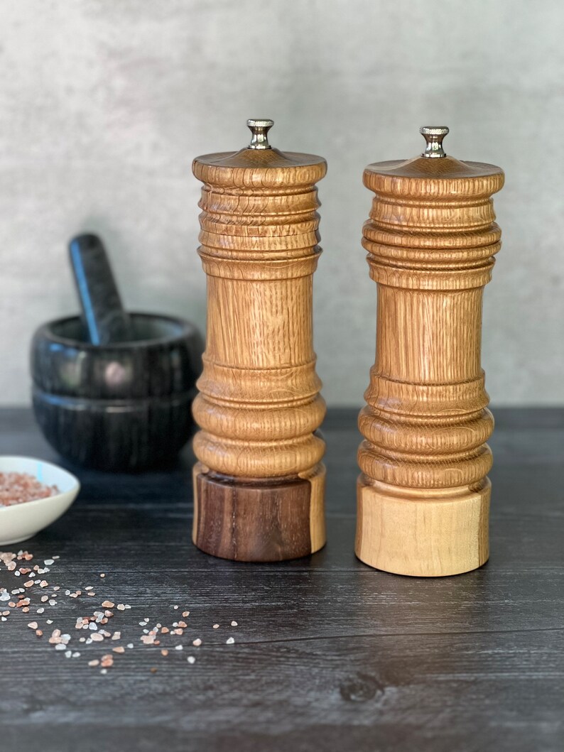 8 Oak-walnut-maple Professional Gourmet Fresh Ground Pepper & Salt ...