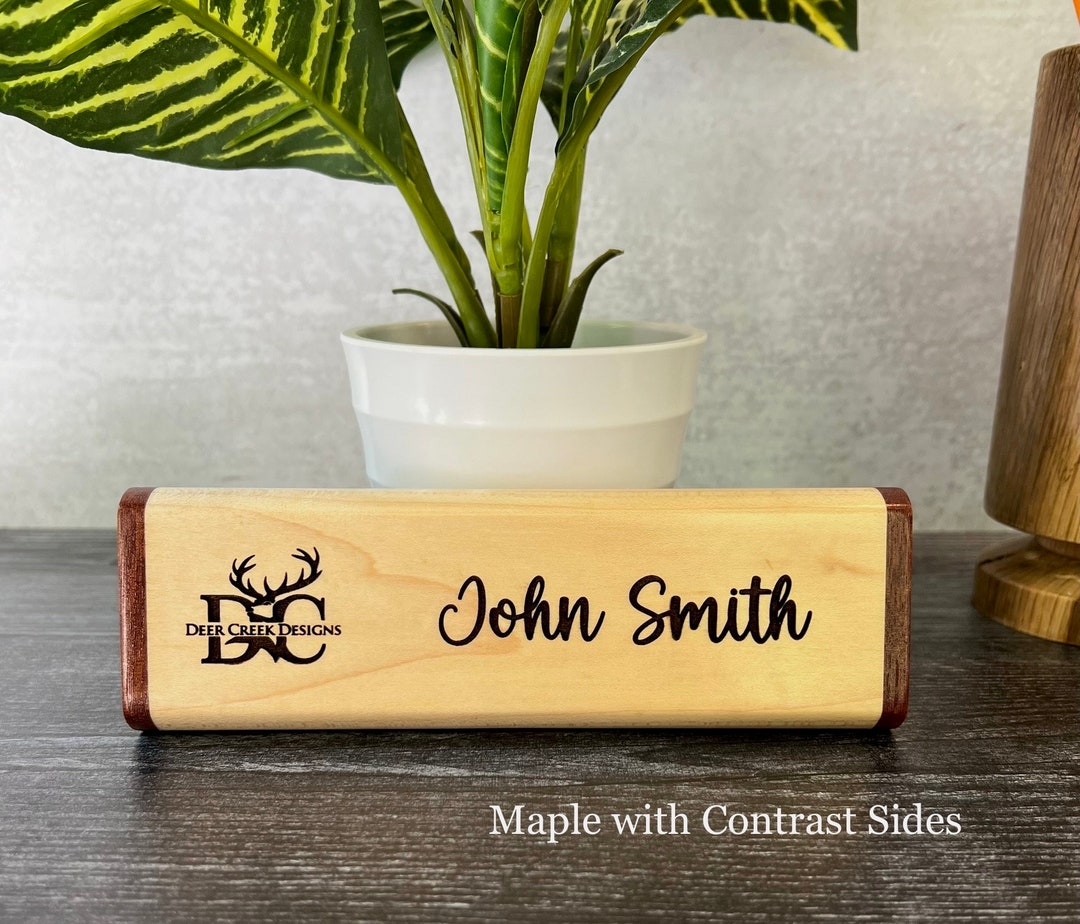 Maple Pen Box With Contrast Sides, Personalized, Wide Single Pen Gift ...