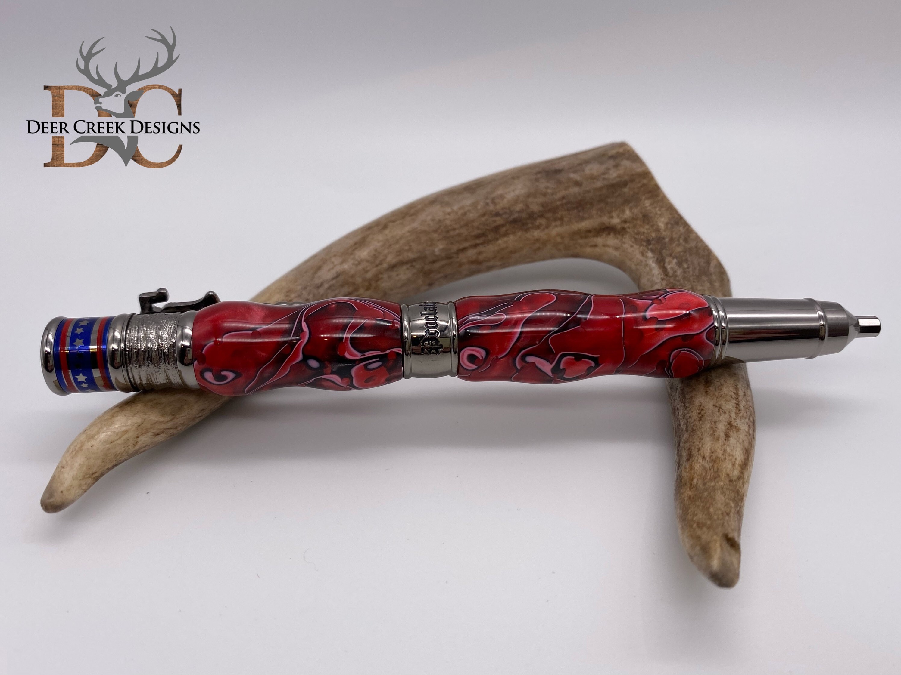 Crimson Red Acrylic Liberty Bell Gun Metal Finish Twist Style - Etsy