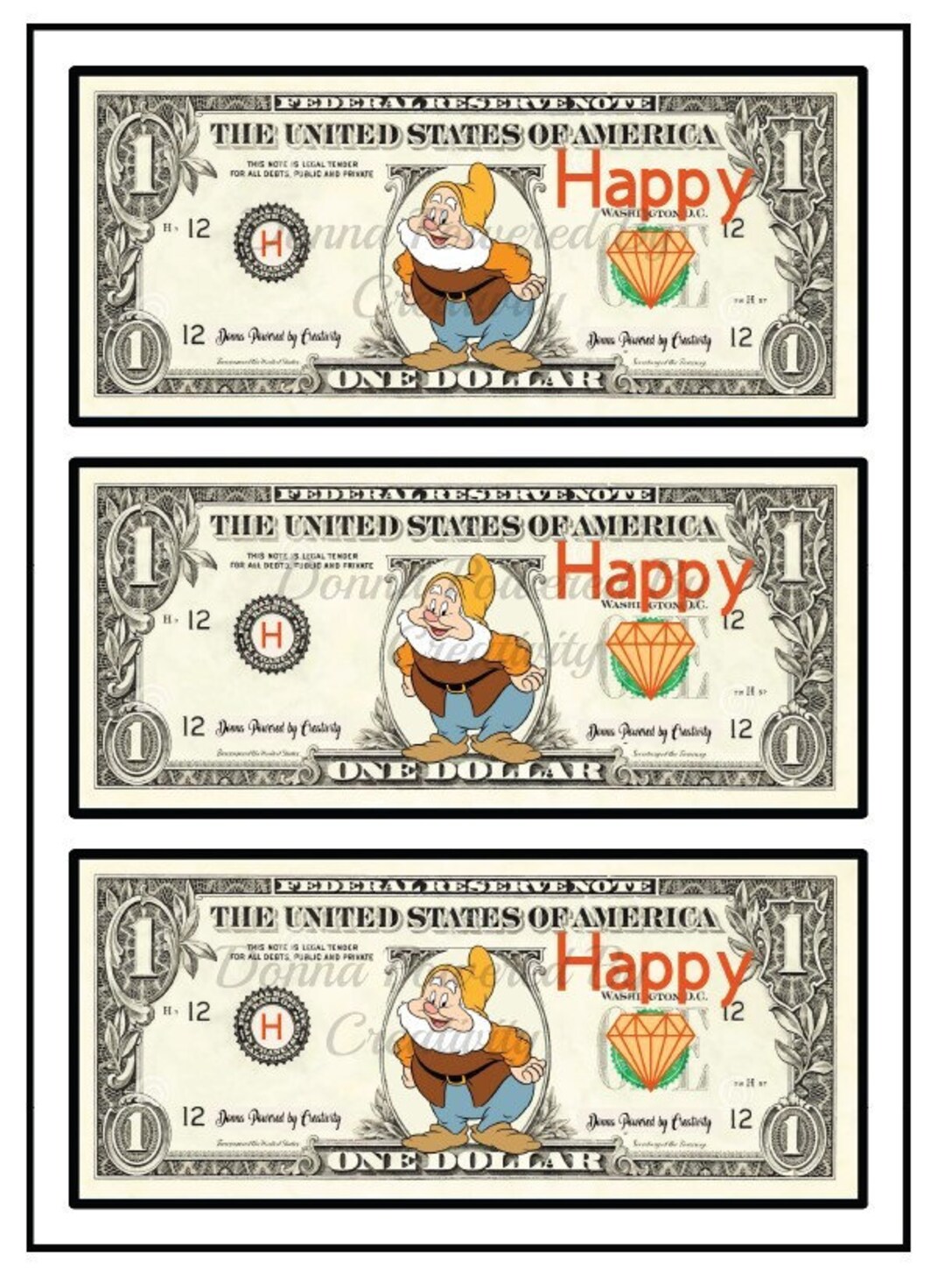 Donna Powered by Creativity Lets Save One Dollar Place Holder for ...