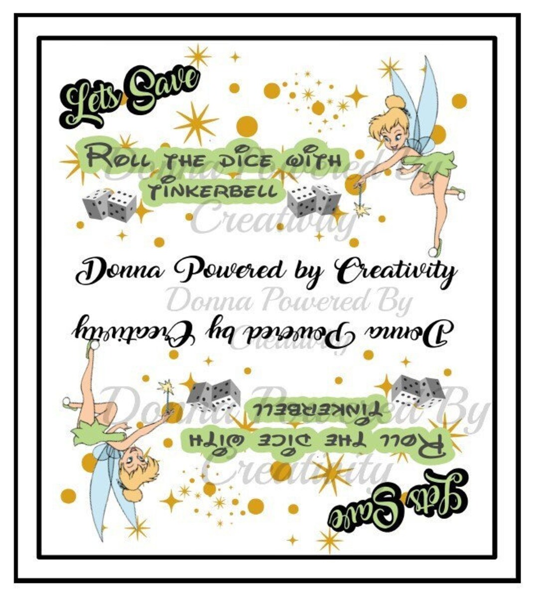 Donna Powered by Creativity ENVELOPE Lets Save Roll the Dice With ...