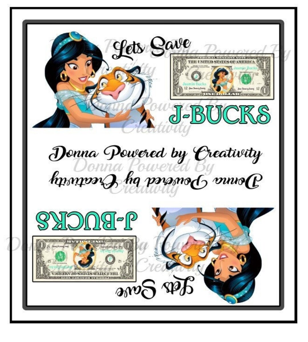 Donna Powered by Creativity Lets Save J-buck Jasmin ENVELOPE Saving ...