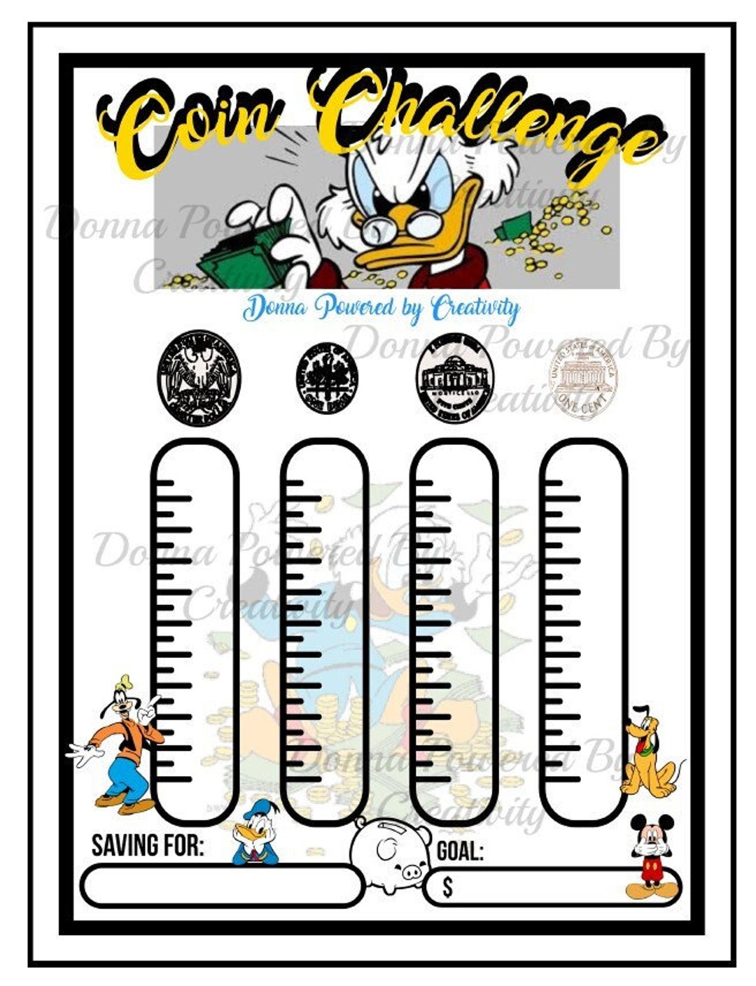Donna Powered by Creativity Lets Save Coin Challenge - Etsy