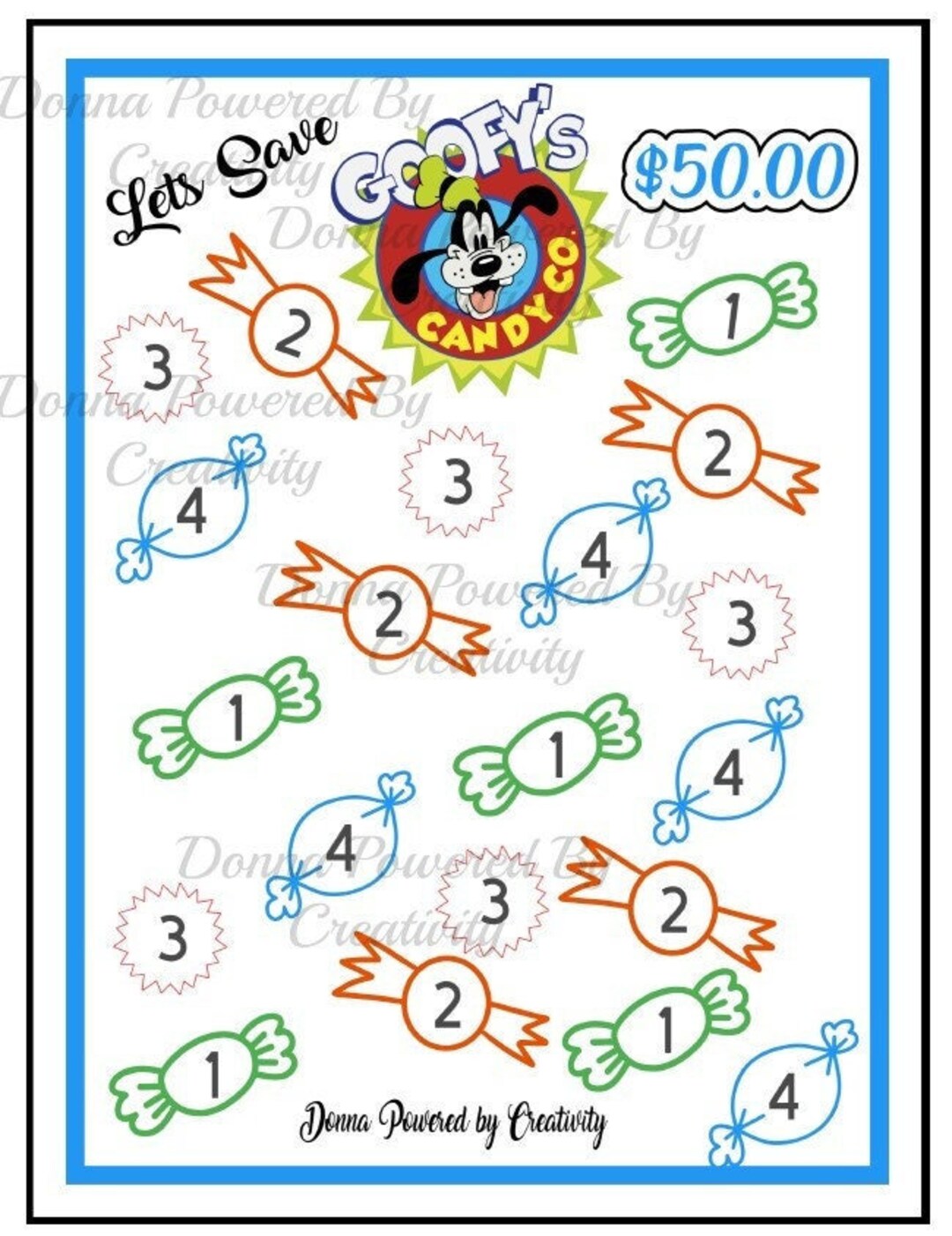 Donna Powered by Creativity Lets Save Goofy Candy 50.00 Saving ...