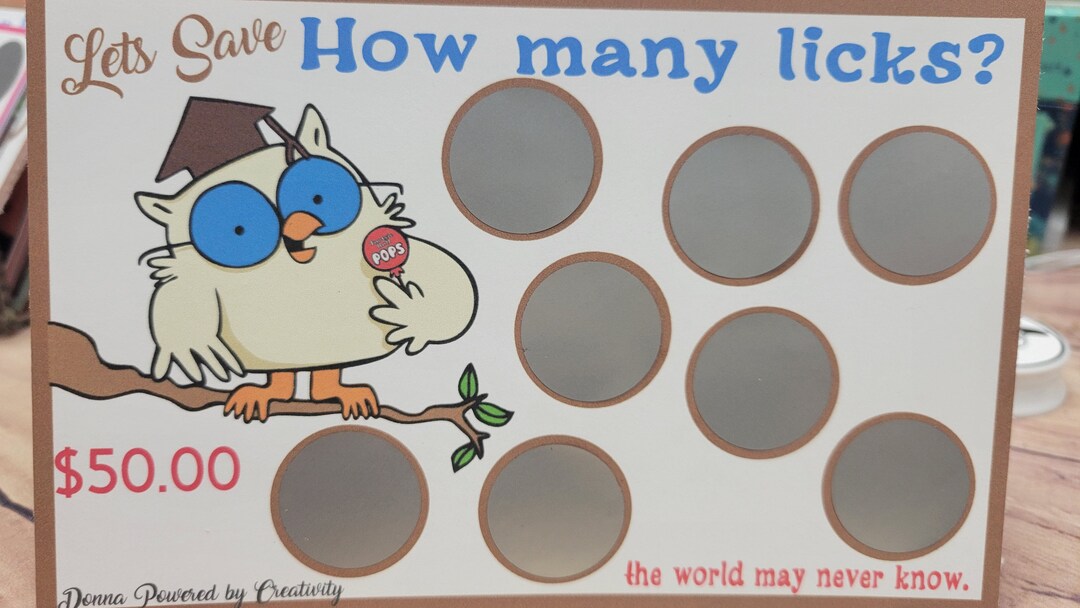 Tootsie Pop 50.00 Savings Challenge Scratch Off - Etsy