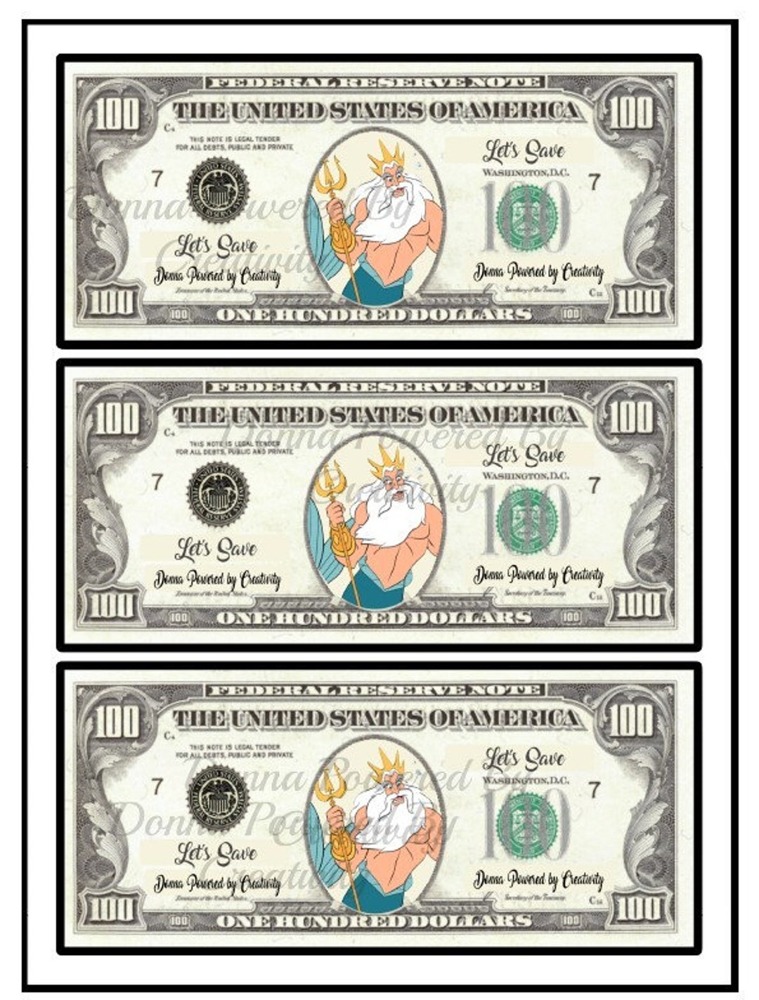 Donna Powered by Creativity Lets Save ONE HUNDRED Dollar Place Holder ...