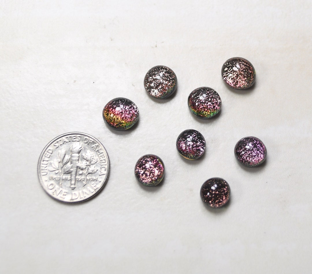 Dichroic Glass Stones Glistening Colors Dichroic Cabochons - Etsy