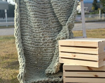 Super Chunky Knit Blanket - Etsy