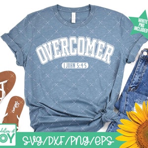 Overcomer Svg, Bible Verse Png, Varsity Lettering, Jersey Lettering ...