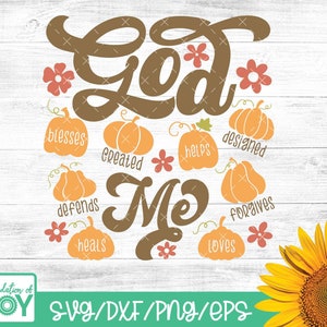 Groovy Christian Fall Design, God Says Svg, Religious Autumn Svg, Retro ...