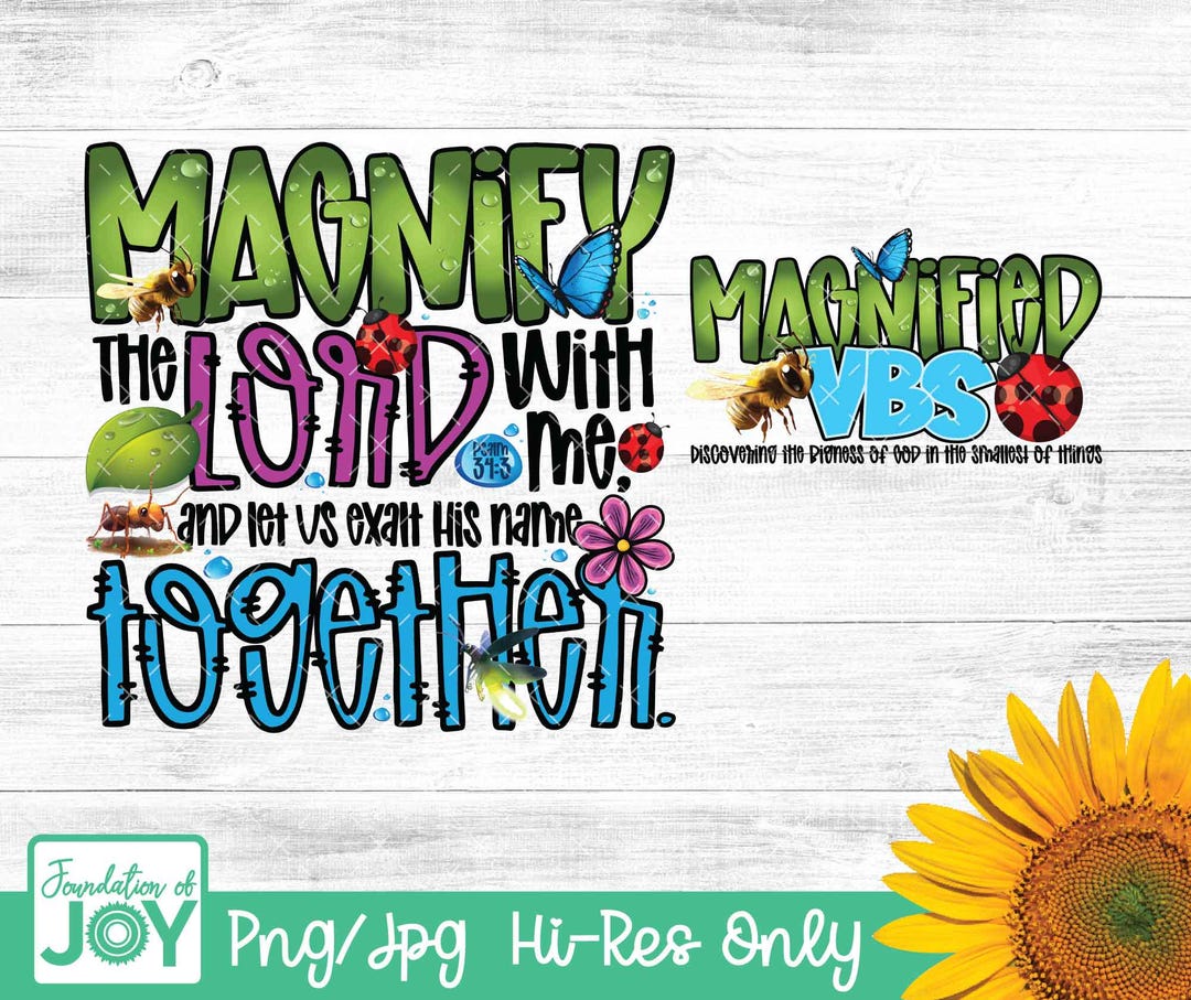 Magnified Png, Vacation Bible School Png, VBS 2025, Bible Verse Dtf ...