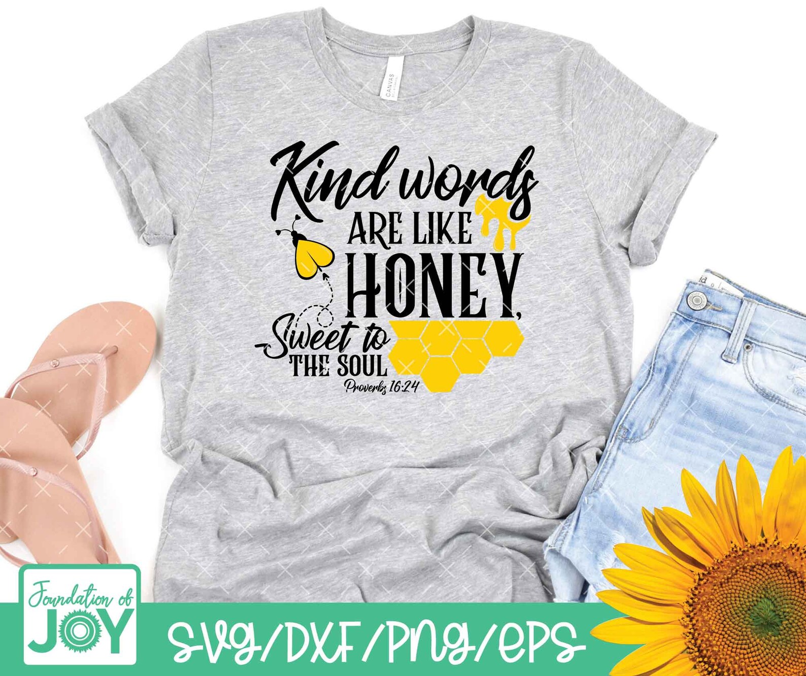 Kind Words Are Like Honey to the Soul - Proverbs 16:24, Bible Verse SVG ...