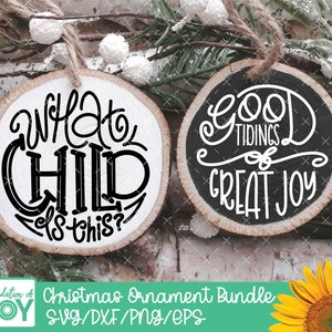 Hand Lettered Religious Christmas Rounds SVG, Christmas Ornament Svg ...