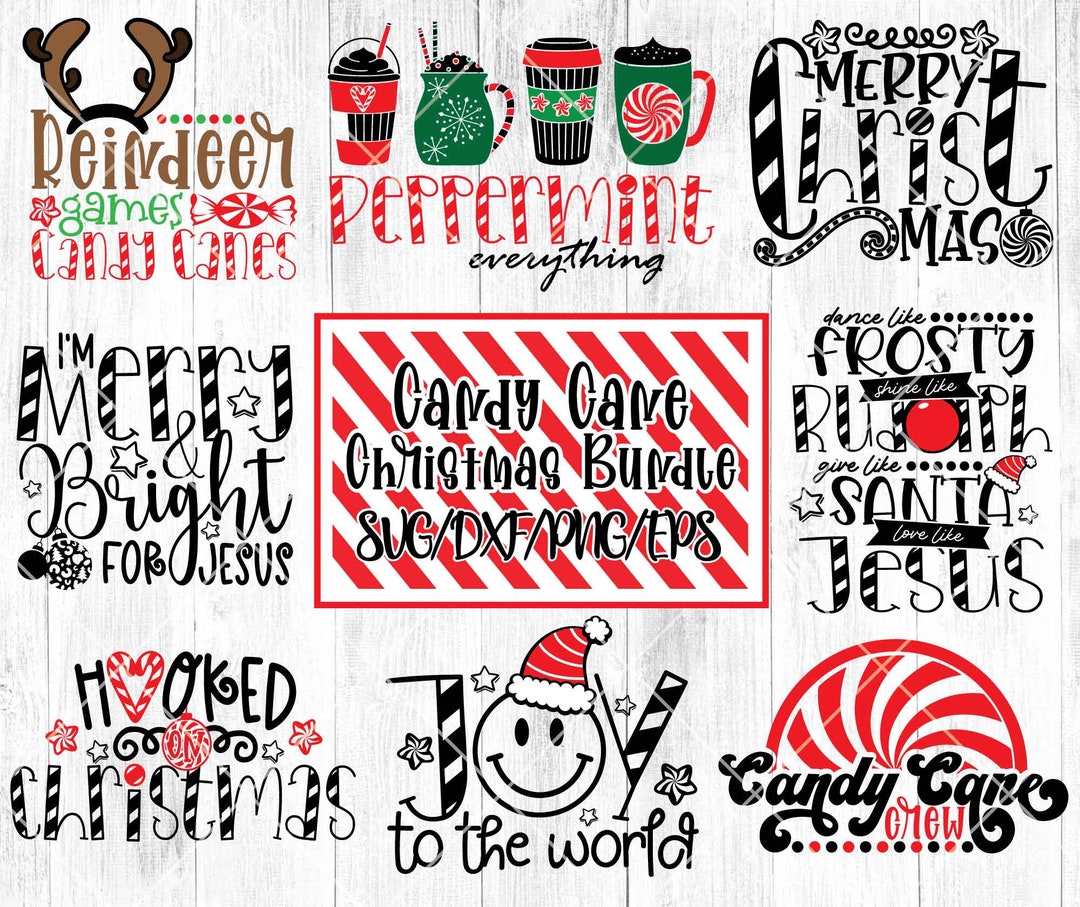 Candy Cane Christmas Bundle, Peppermint Svg, Christmas Bundle, Holiday ...
