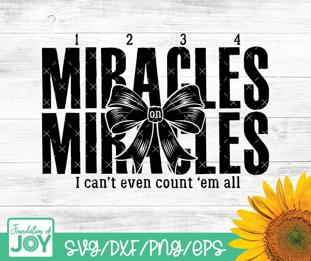 Miracles on Miracles Svg Png, Retro Christian Shirt Coquette, Bible ...