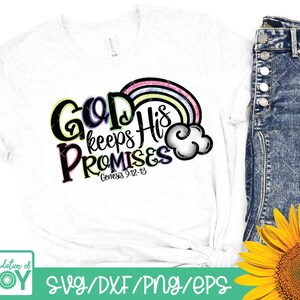 God Keeps His Promises Svg, Promises Svg, Rainbow Svg, Religious Svg ...