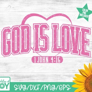God is Love, Valentine's Day Png, Bible Verse Svg, Glitter Dtf, Varsity ...
