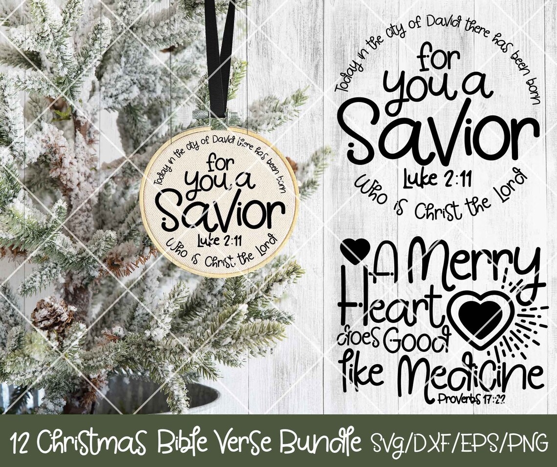 12 Christmas Bible Verse Bundle Bible Verse Ornaments Svg - Etsy