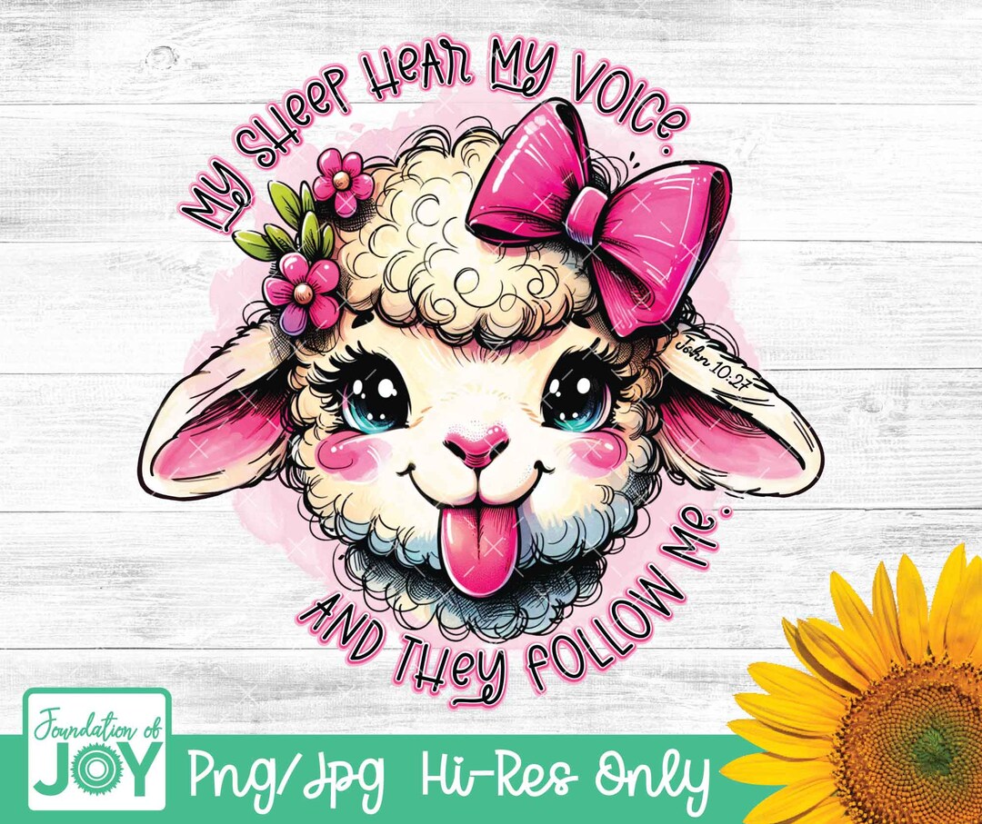 My Sheep Hear My Voice and They Follow Me Png, Cute Sheep Png ...