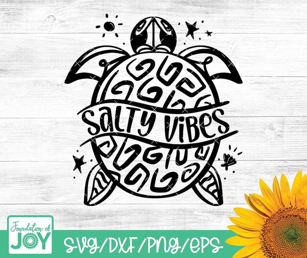 Sea Turtle Svg, Salty Vibes Svg, Turtle Svg, Beach Svg, Cricut and ...