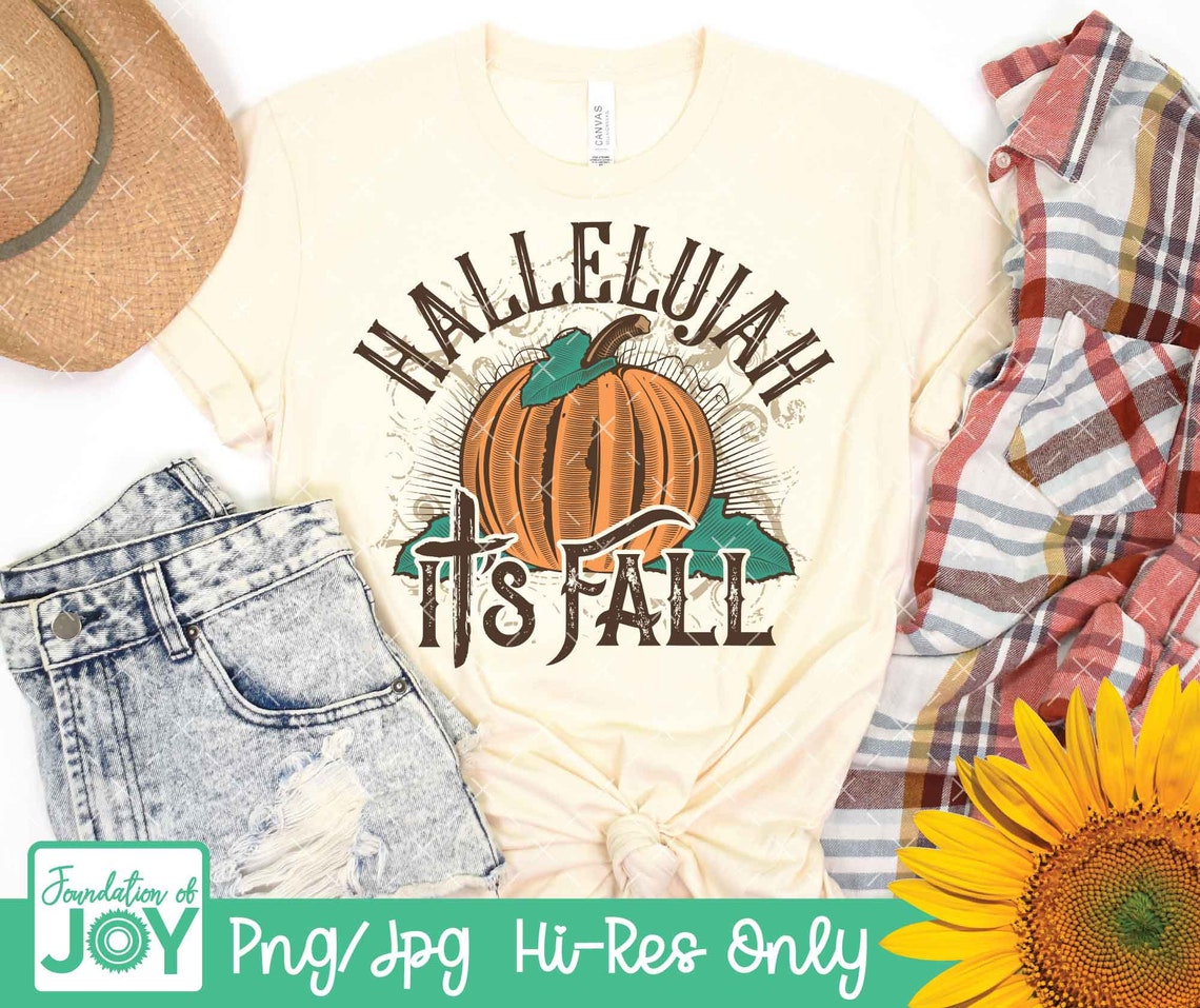 Hallelujah It's Fall Png, Christian Pumpkin Png, Religious Fall Png ...