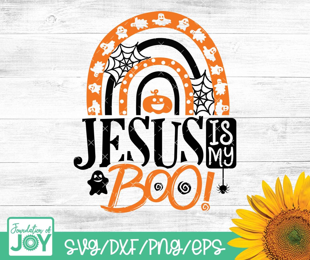 Jesus is My Boo Svg, Christian Halloween Design, Halloween Svg, Rainbow ...