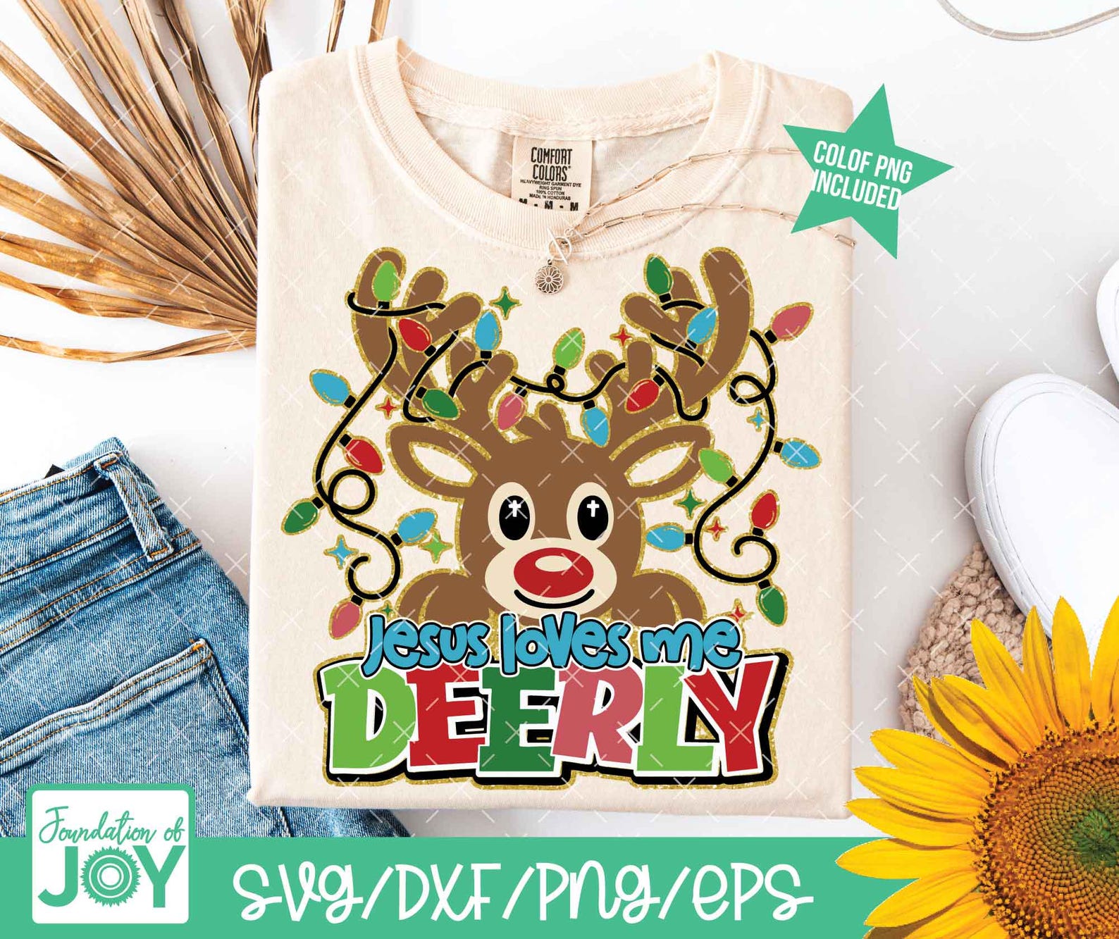 Jesus Loves Me Deerly Png, Coolest/ Cutest Reindeer, Christian ...