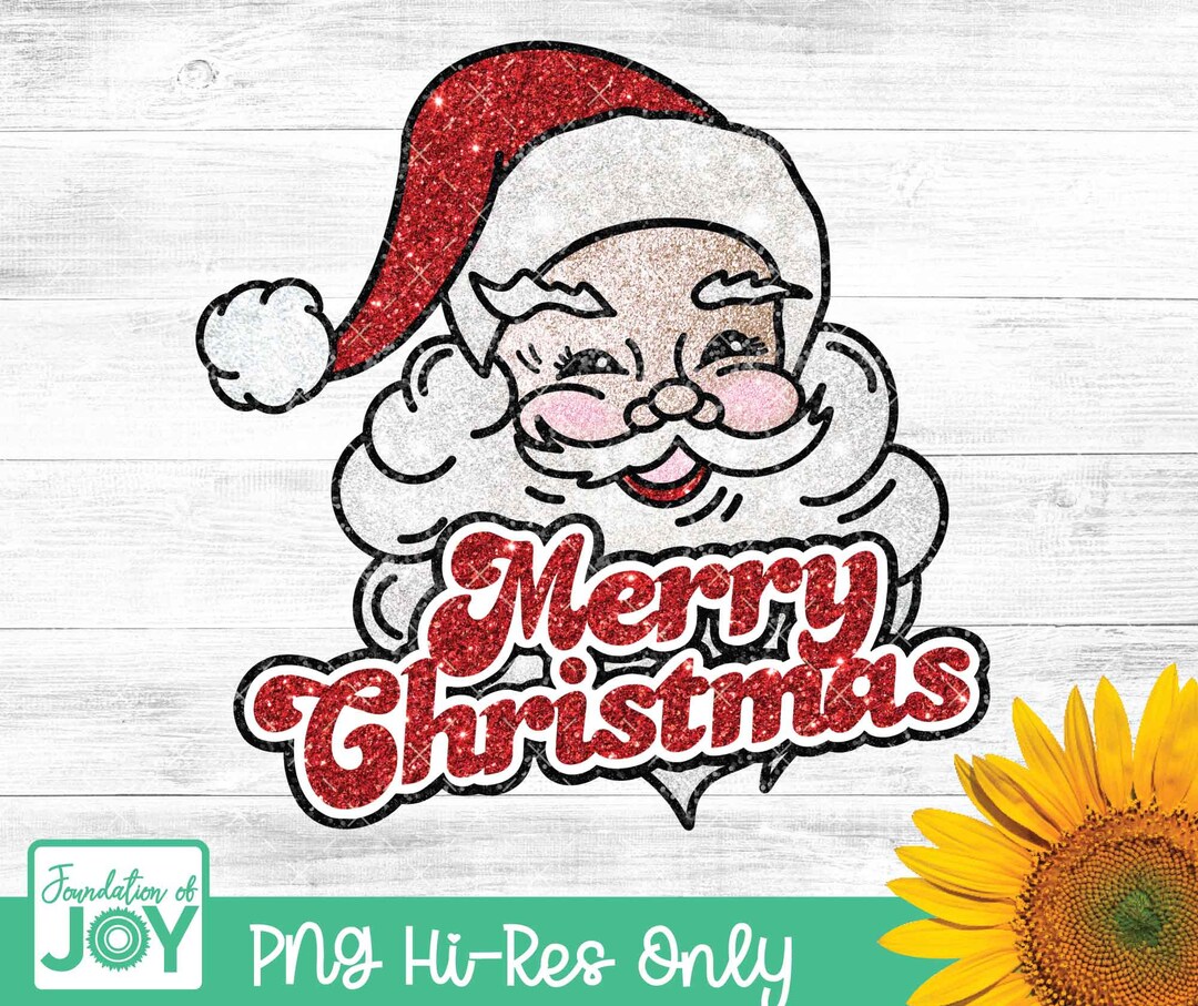 Faux Glitter Santa Png, Glitter Merry Christmas, Santa Clause PNG ...