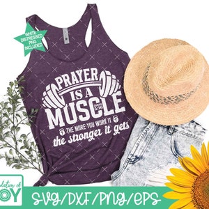 Prayer is a Muscle, Christian Workout Shirt, Christian Fitness Svg ...
